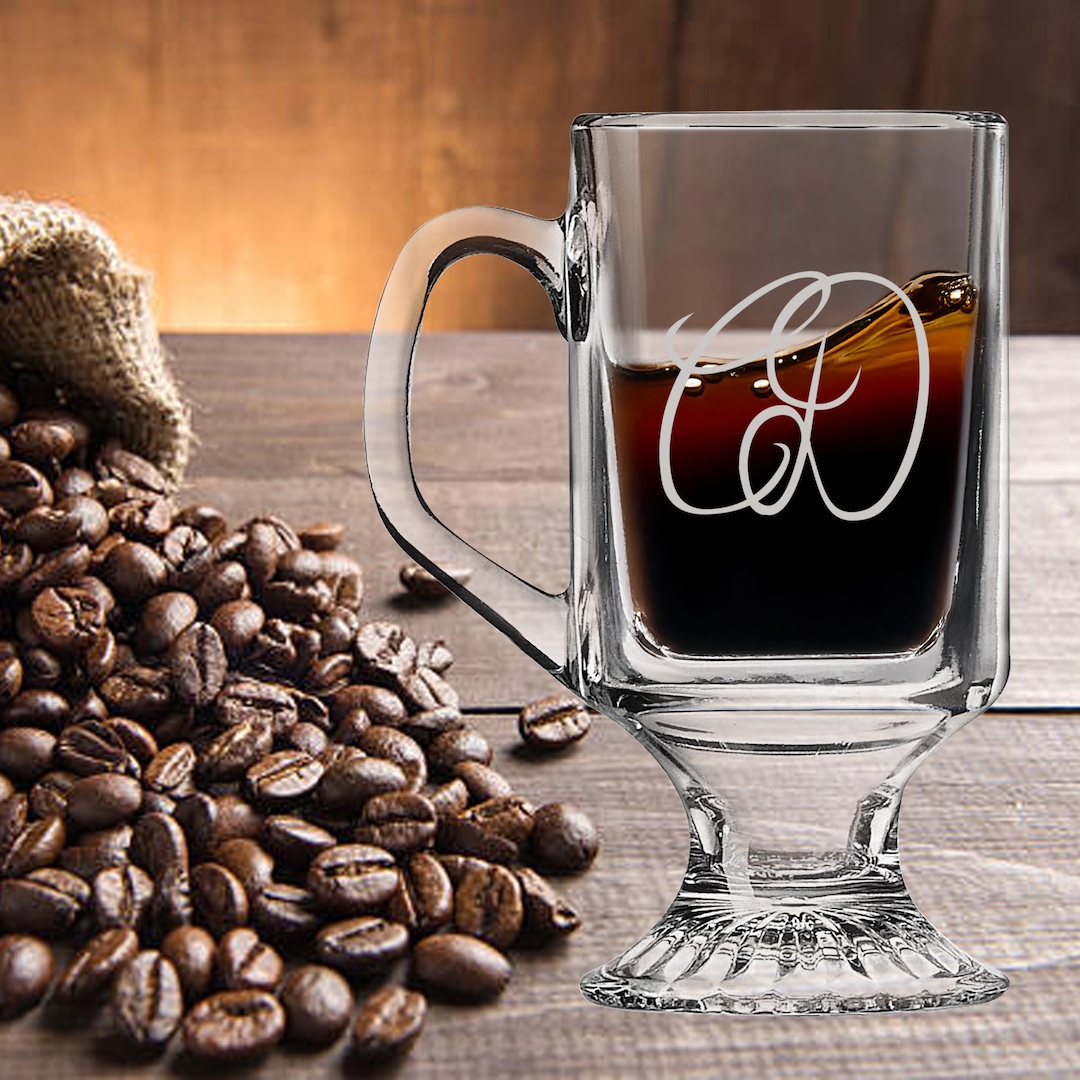 Custom Clear Glass Irish Coffee Mug - Personalized 10 Oz Footed Mug - Etsy