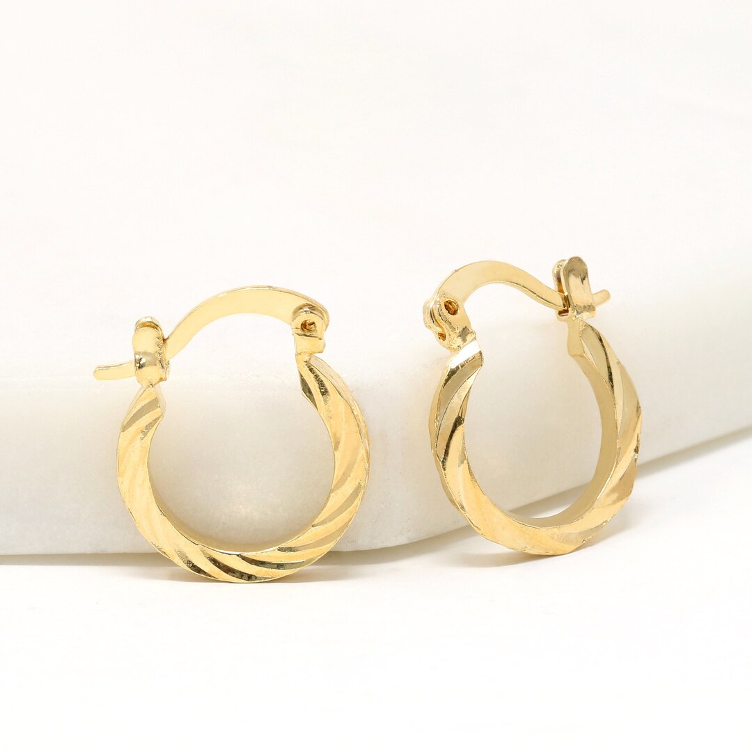 14K Gold Filled Earrings, Huggie Earring Gold, Stacking Hoops, Small ...