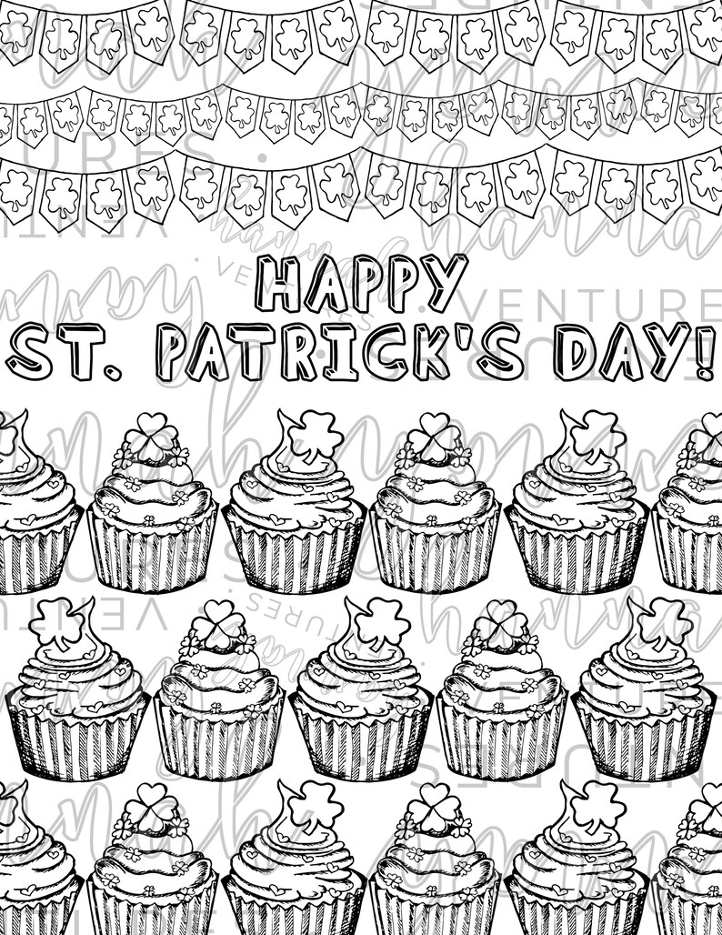 St.patrick's Day Bundle Coloring Sheets Freebie | Etsy