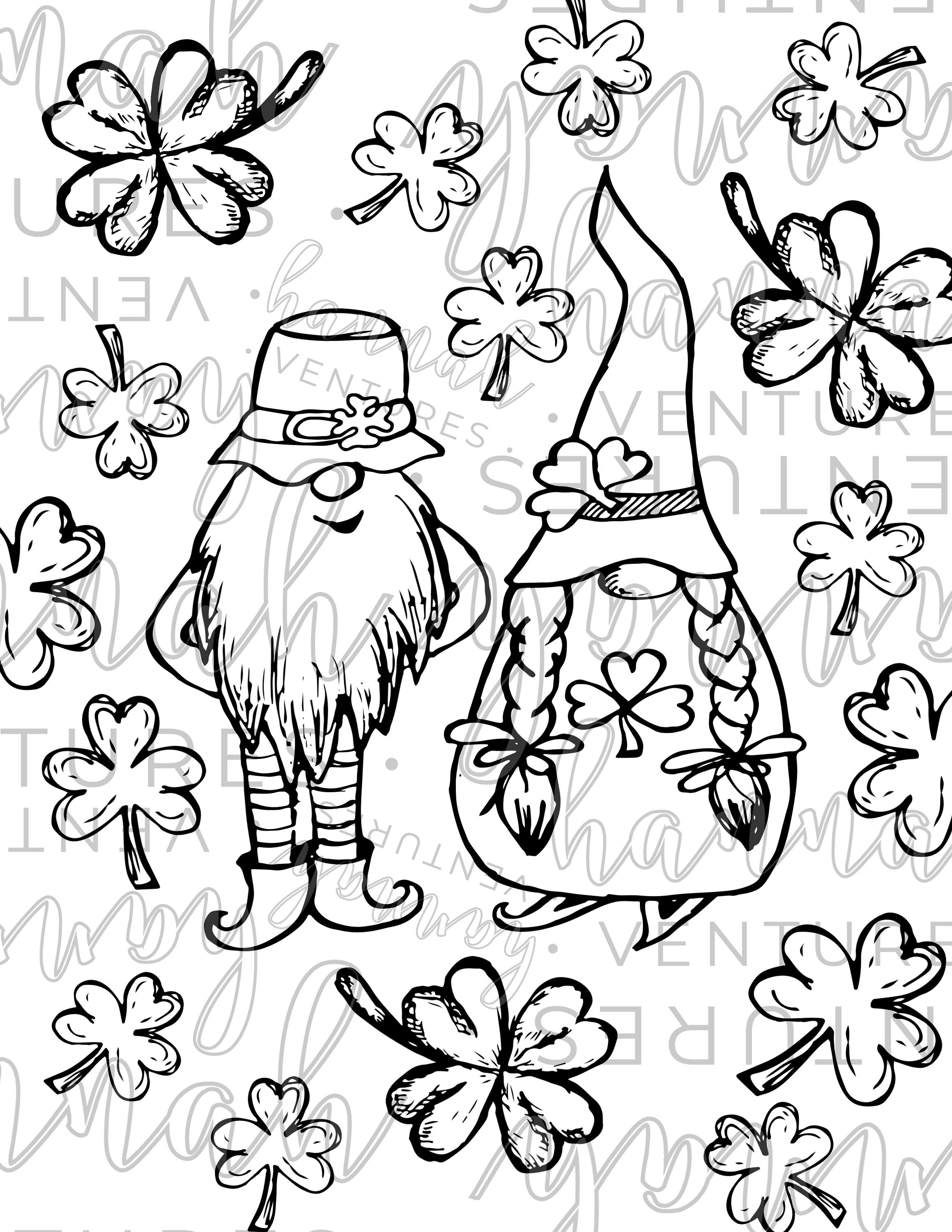 St Instant Patrick's Day Gnome Coloring Sheet Freebie Hannahventures ...