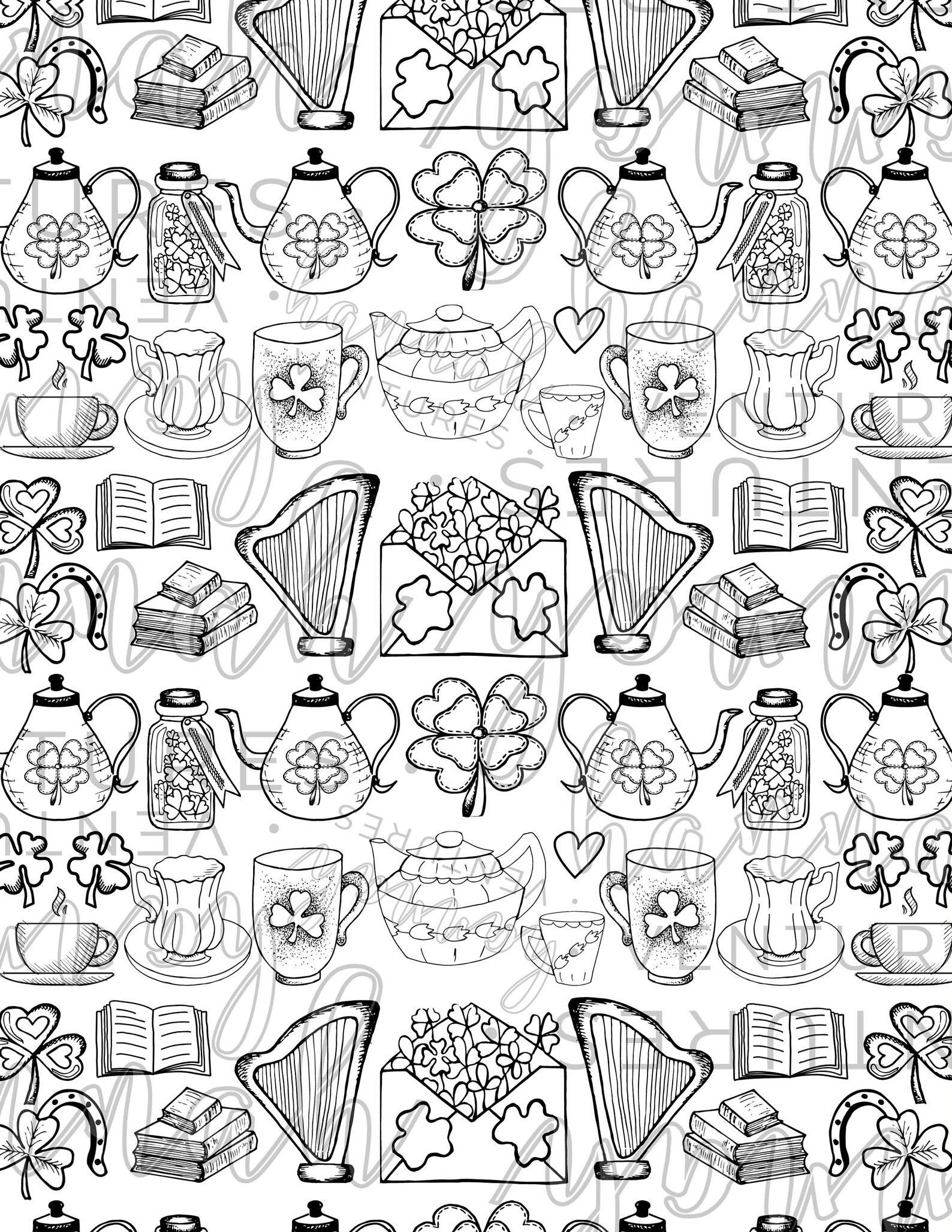 St. Patrick's Day Coloring Mega Bundle Freebie - Etsy