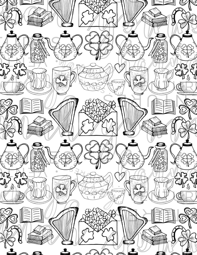 St. Patrick's Day Coloring Mega Bundle Freebie - Etsy