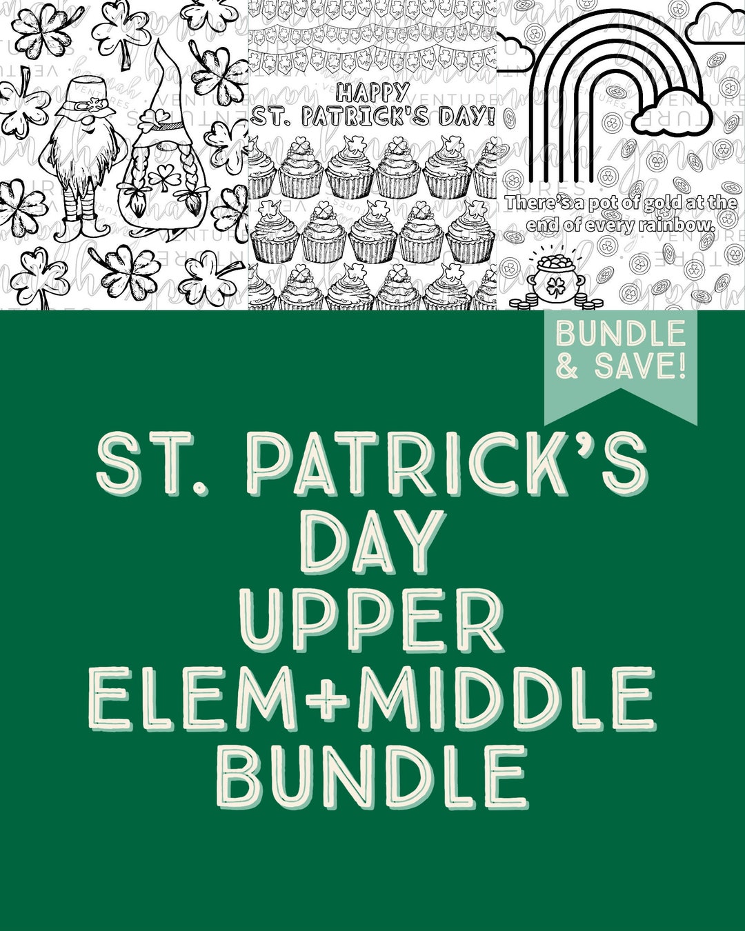St.patrick's Day Bundle Coloring Sheets Freebie Elementary Middle ...