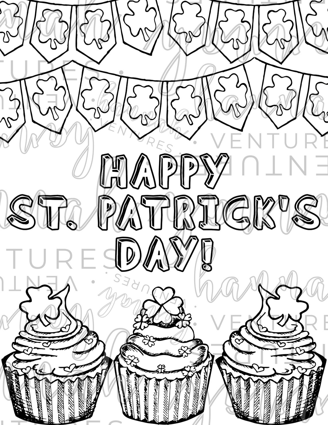 St. Patrick's Day Coloring Mega Bundle Freebie - Etsy