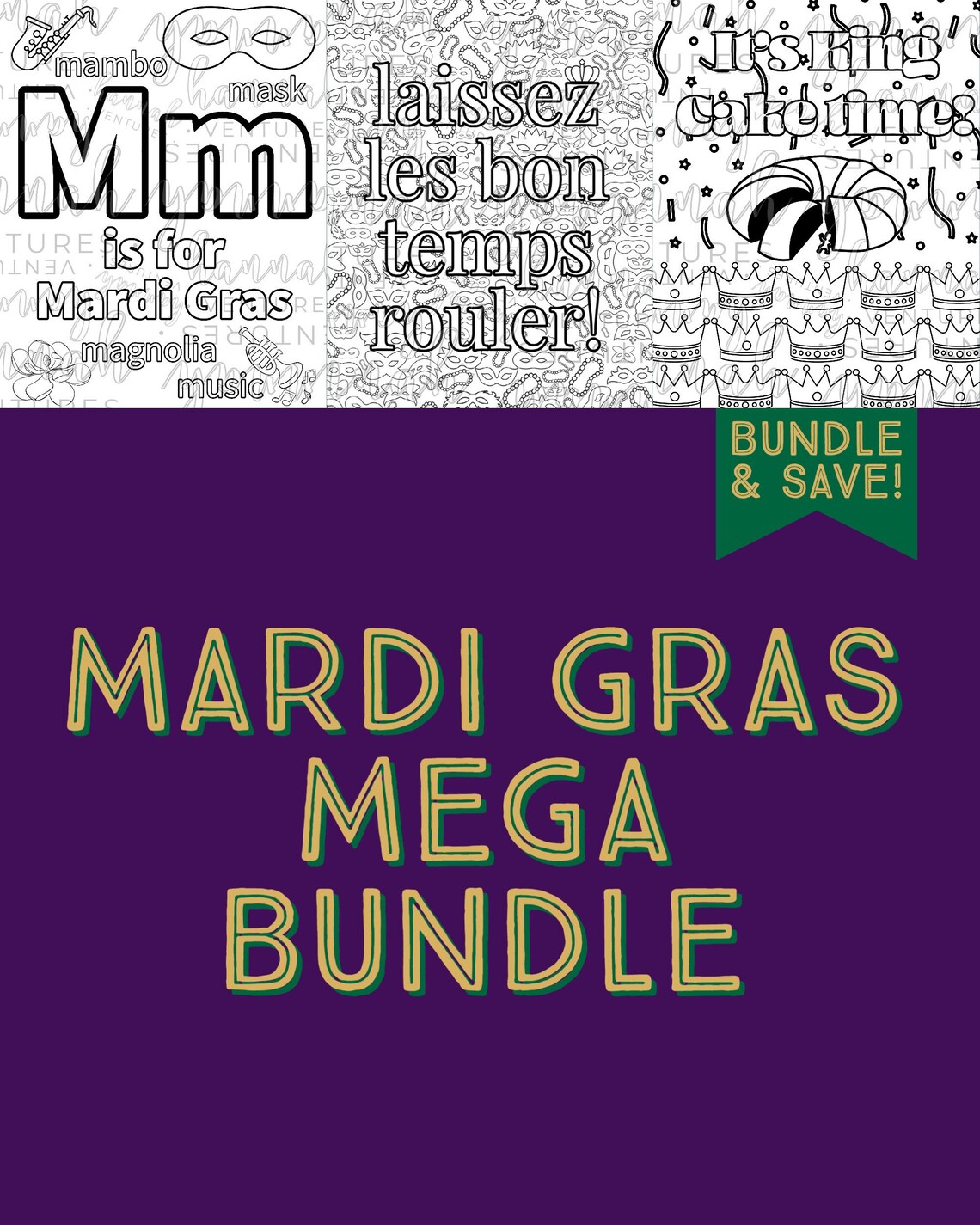 Mardi Gras Coloring Mega Bundle Freebie Elementary Middle High Teacher ...