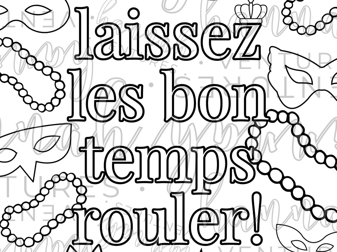 Mardi Gras Coloring Sheet Freebie Lower Elementary Teacher French ...