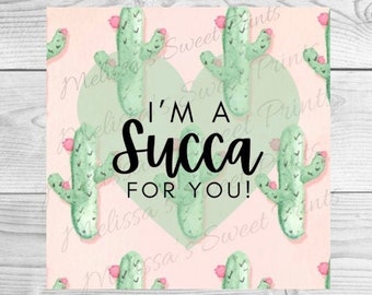 Printable Cactus Valentine's Day Tags. I'm Stuck on - Etsy