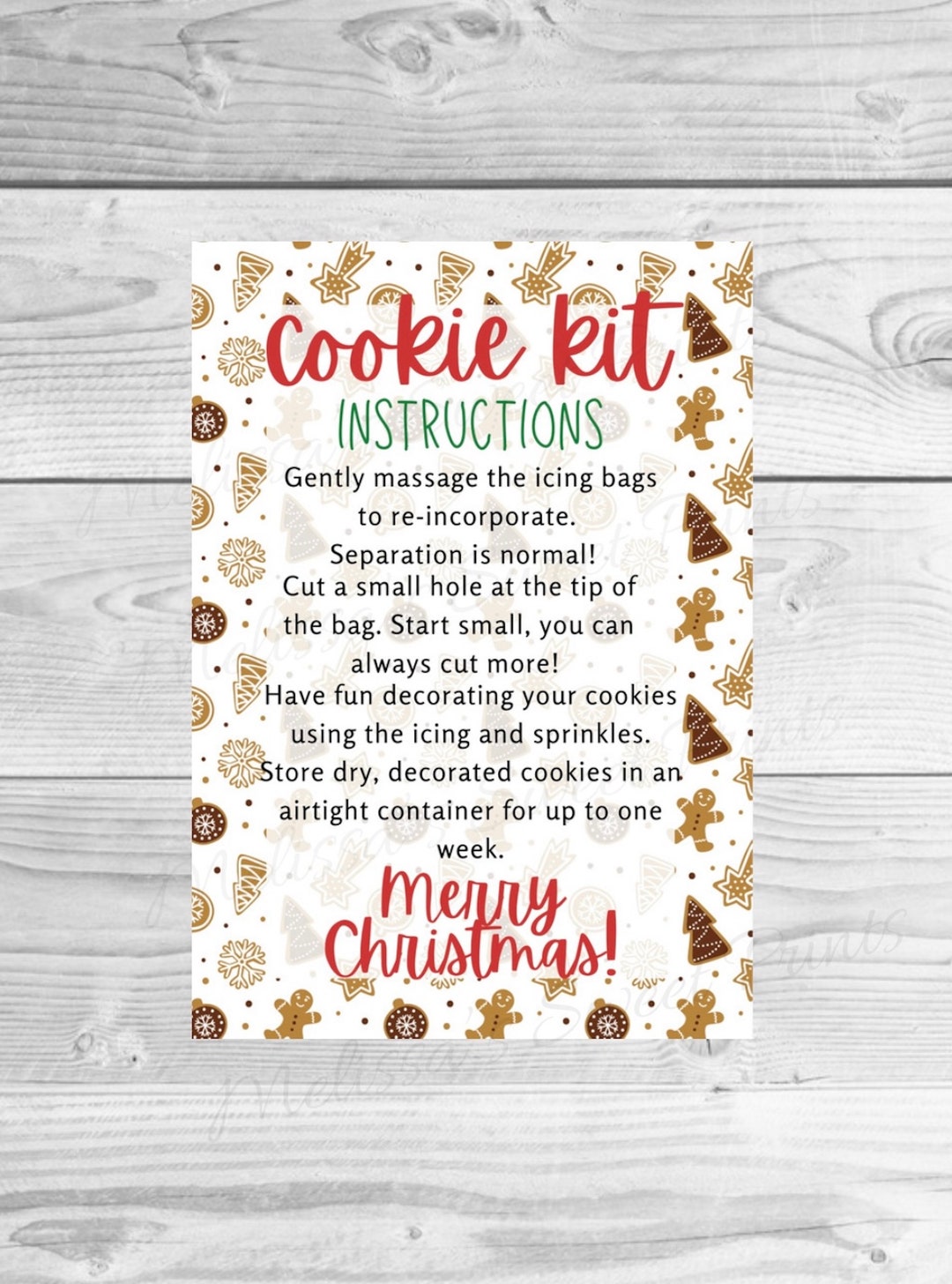 Christmas DIY Cookie Kit Instructions - Holiday DIY Cookie Kit ...