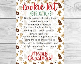 Printable Christmas Cookie Kit Instructions - Etsy