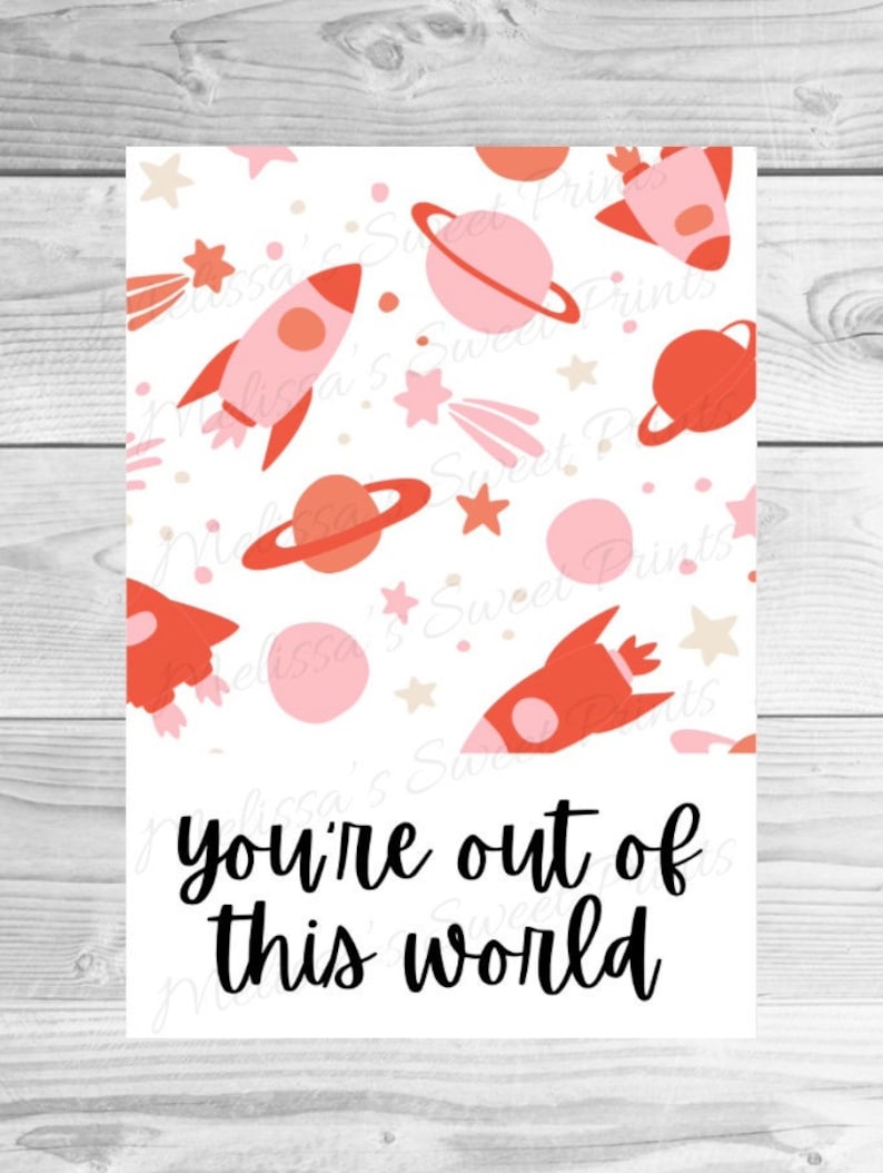 Printable Mini Cookie Card - You're Out of This World Cookie Card ...