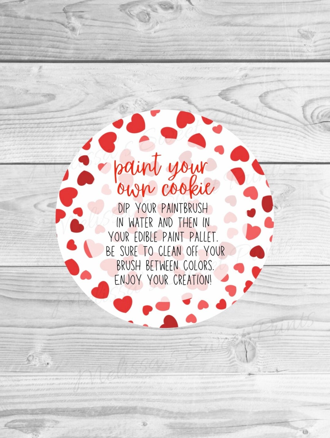 Valentine's Day Cookie Tags - Paint Your Own Cookie Tag - Valentine's ...