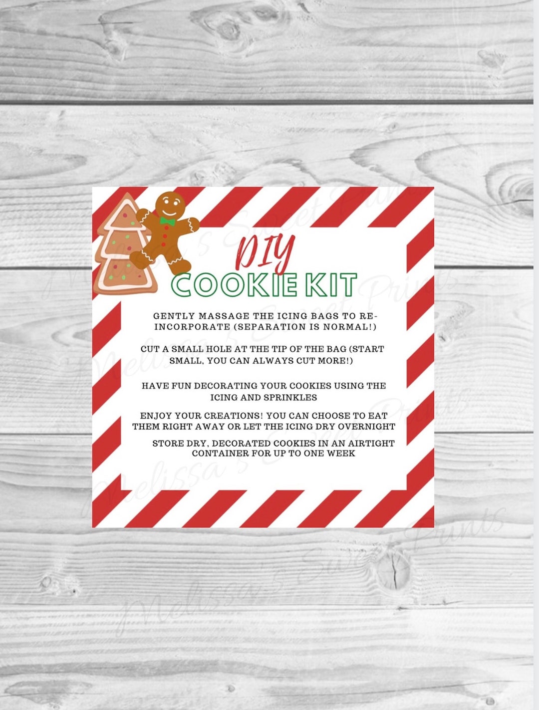 Christmas DIY Cookie Kit Instructions - Holiday DIY Cookie Kit ...