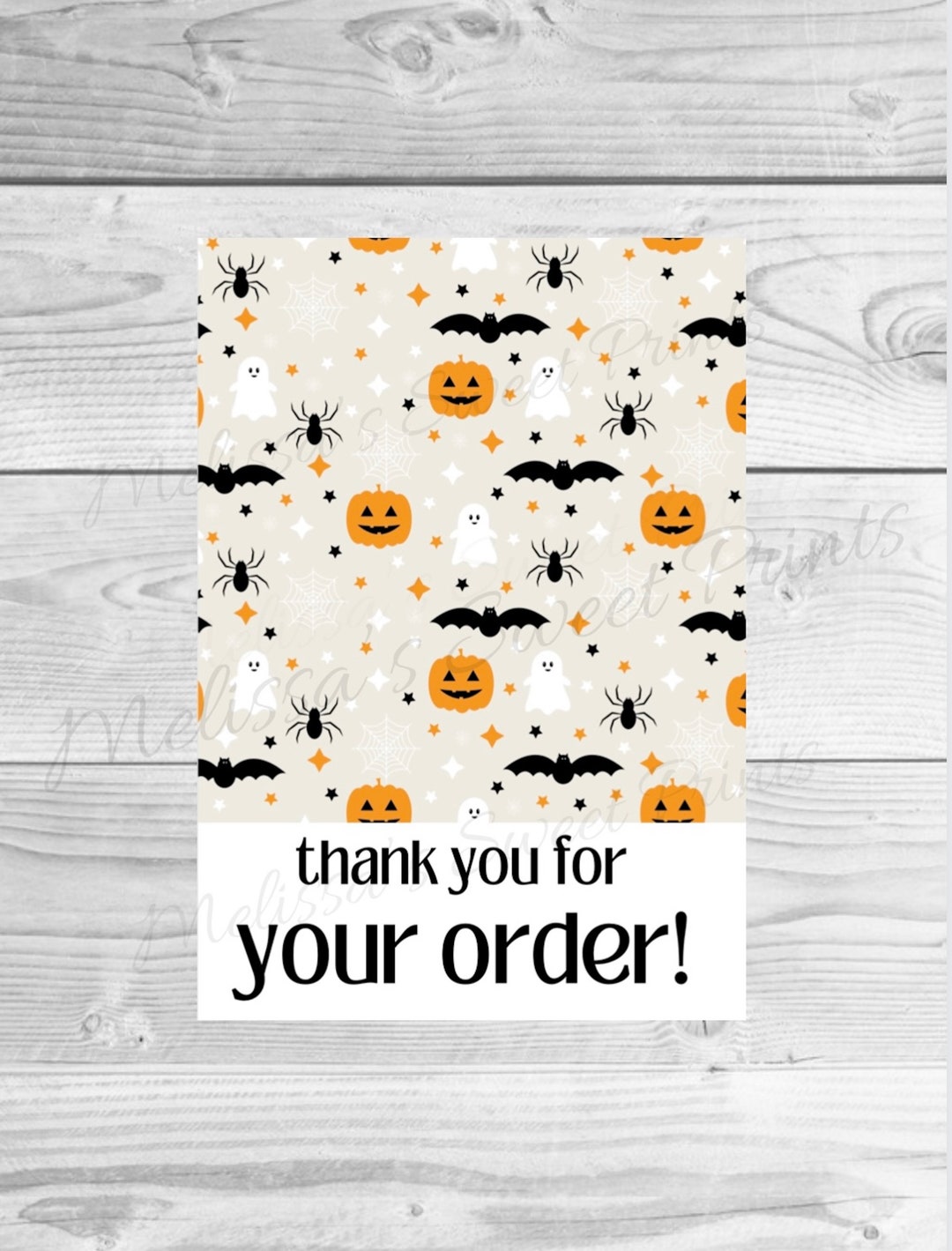 Halloween Cookie Card - Thank You for Your Order Cookie Card ...