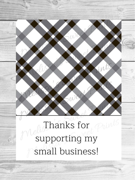 Printable Mini Cookie Card Thanks for Supporting My Small | Etsy