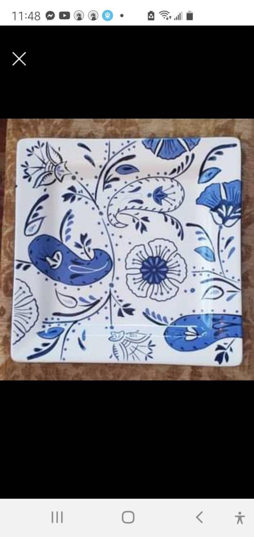 Fitz and Floyd AZURE - (new in Box) Blue & White 11" Square Dinner ...