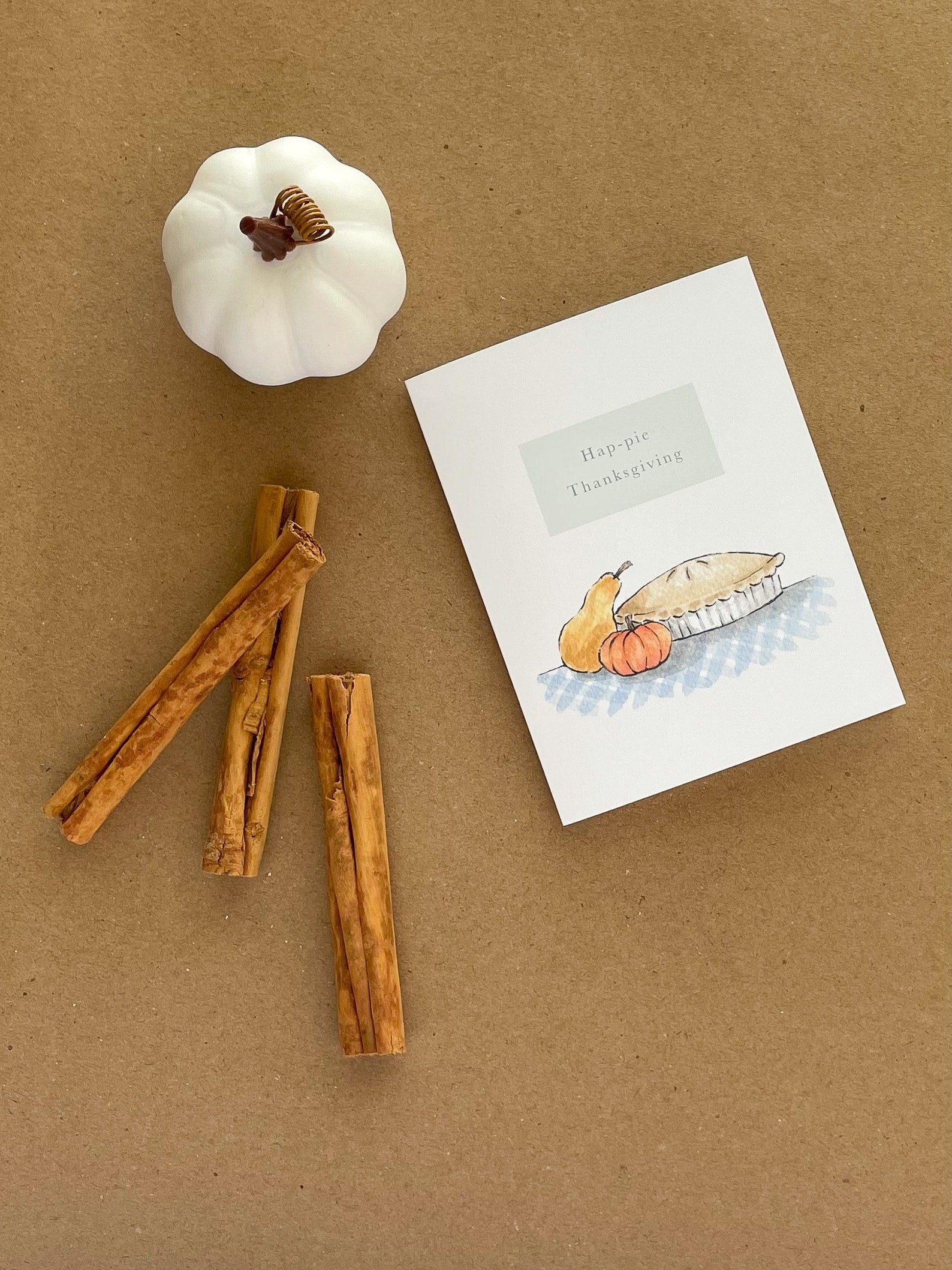 Hap-pie Thanksgiving Greeting Card - Holiday Hostess Card - Funny ...