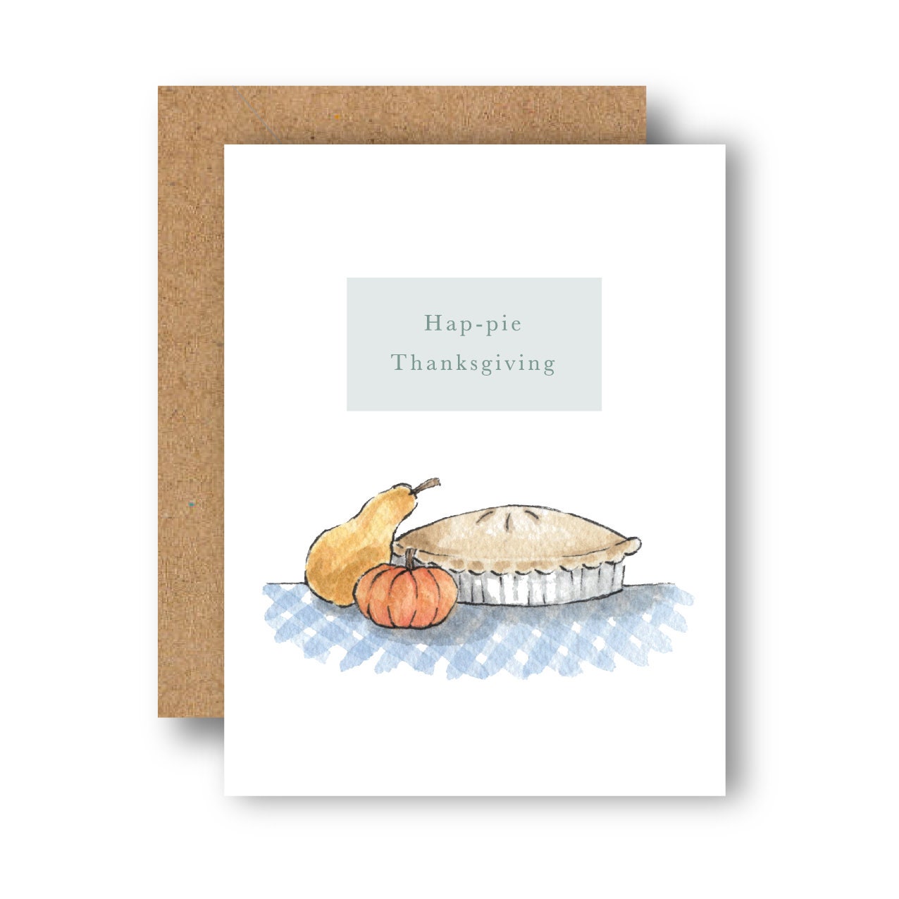 Hap-pie Thanksgiving Greeting Card - Holiday Hostess Card - Funny ...