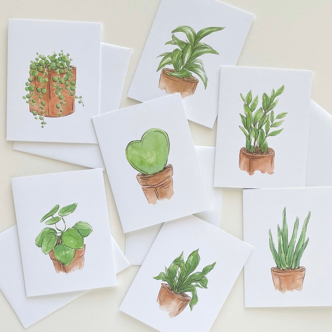 Dracaena Plant Watercolor Notecard Plant Mom Card Set - Etsy