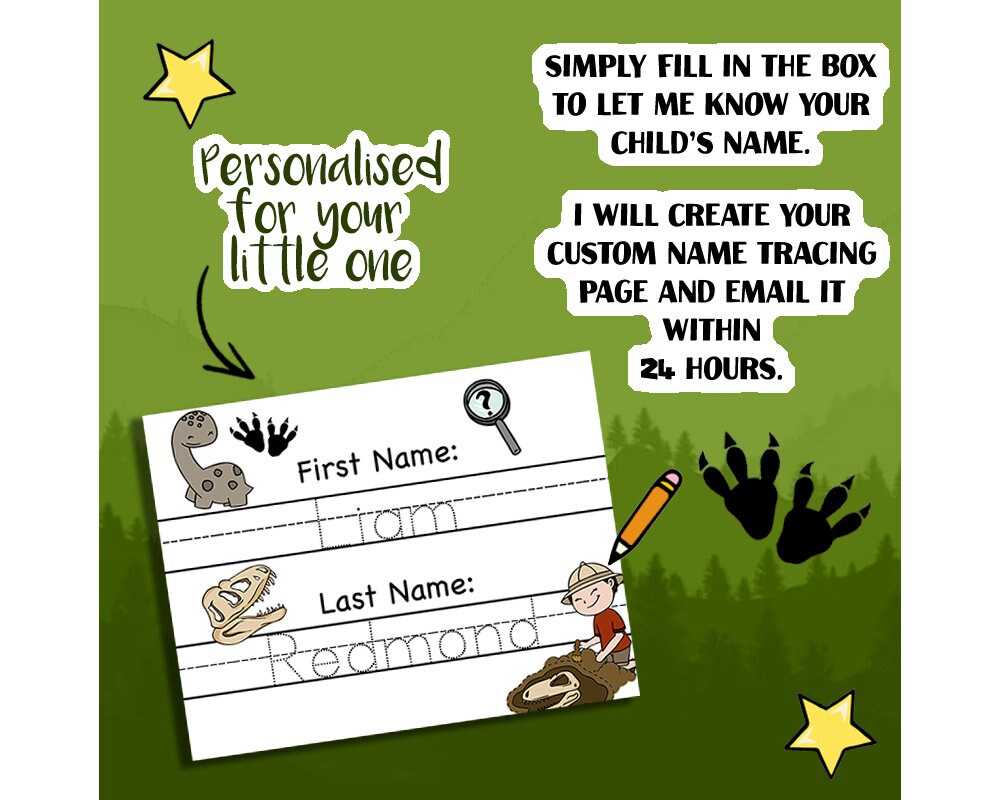 Custom Name Tracing Sheet for Boys Handwriting Practice Personalized ...