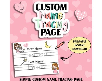 Custom Name Tracing Sheet Handwriting Practice Personalized Name Trace ...