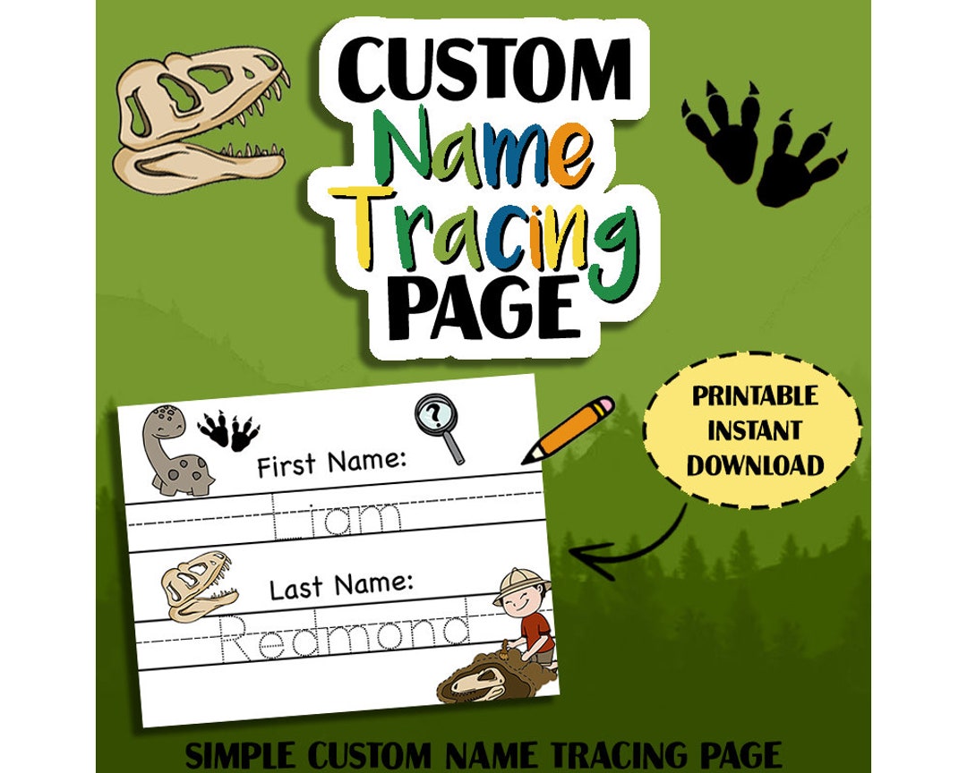 Custom Name Tracing Sheet for Boys Handwriting Practice Personalized ...