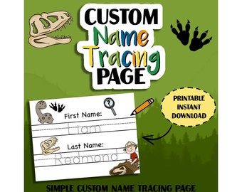 Custom Name Tracing Sheet Handwriting Practice Personalized Name Trace ...
