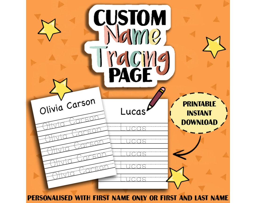 Custom Name Tracing Sheet. Handwriting Practice Personalized Name Trace ...