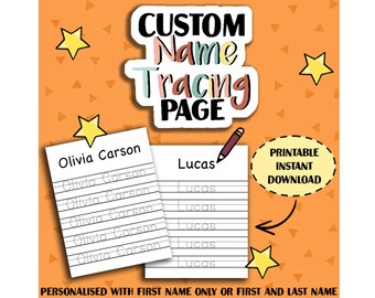 Custom Name Tracing Sheet Handwriting Practice Personalized Name Trace ...