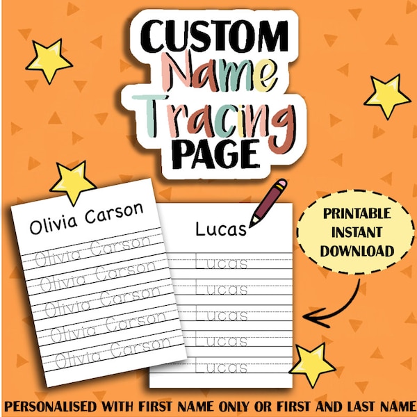 Custom Name Tracing Sheet Handwriting Practice – Personalized Name ... Custom Name Tracing Sheet Handwriting Practice – Personalized Name ...