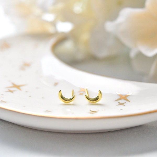 Moon Studs - Etsy
