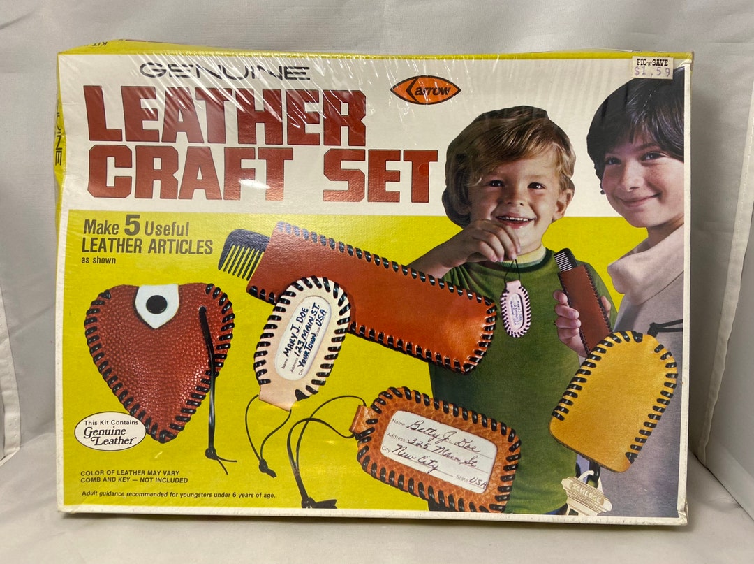 Vintage Genuine Leather Craft Set / Leather Craft Set. - Etsy