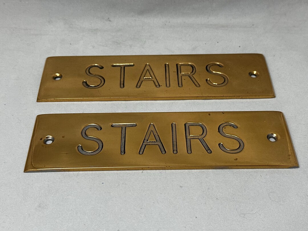 Vintage STAIRS Plaque Signs. - Etsy