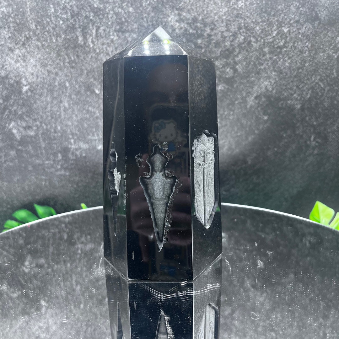 Black Obsidian Esoteric Tower - Etsy