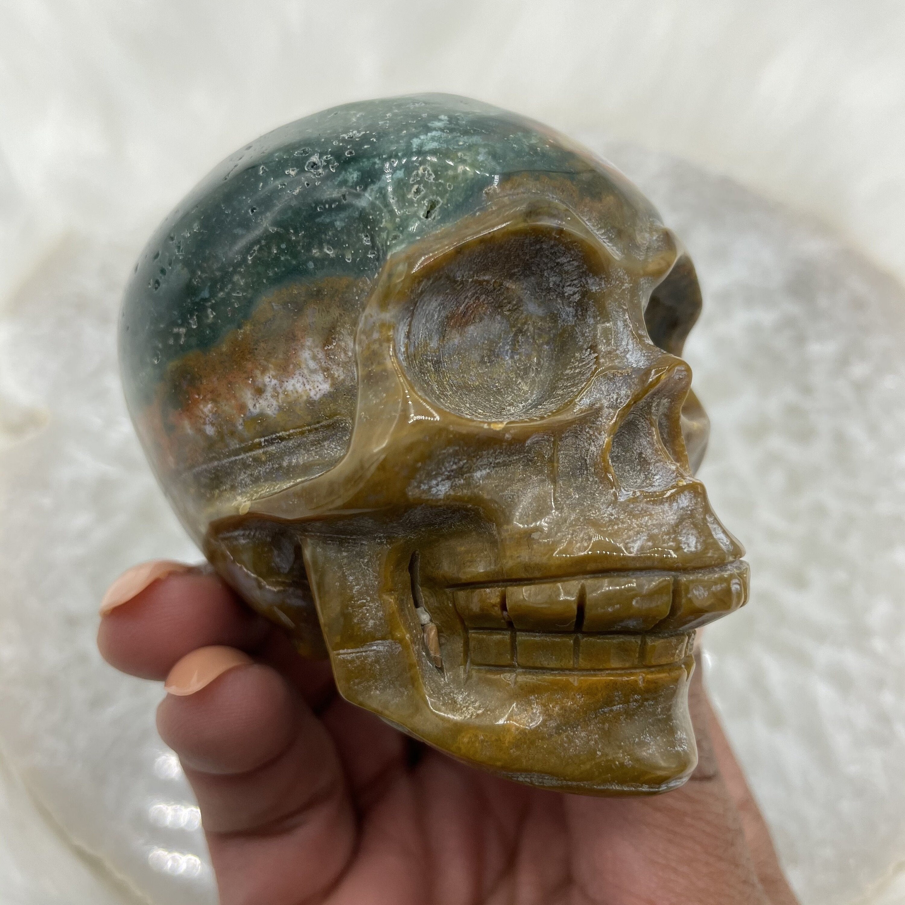 Ocean Jasper Skull - Etsy
