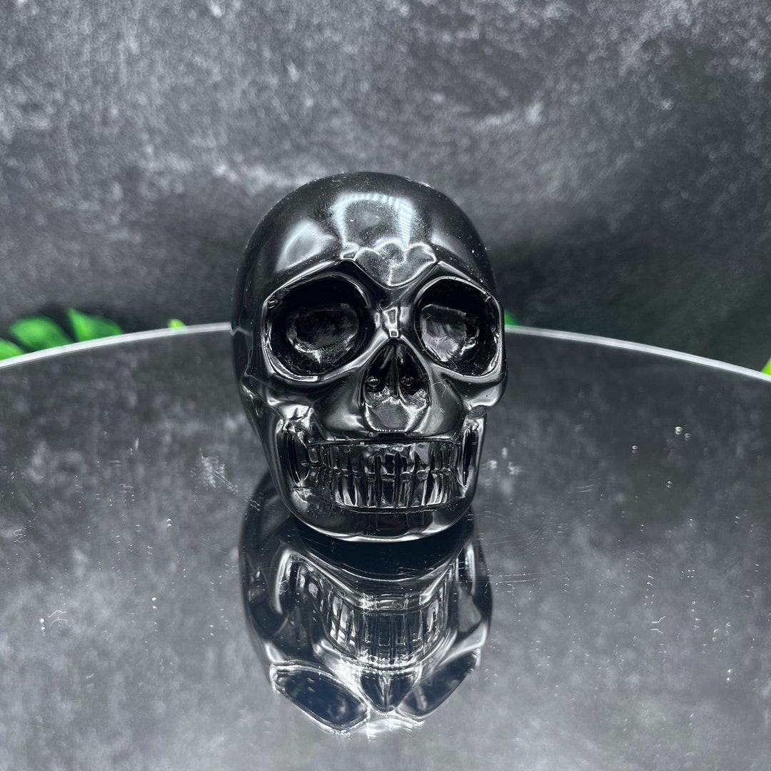 Small Black Obsidian Skull - Etsy