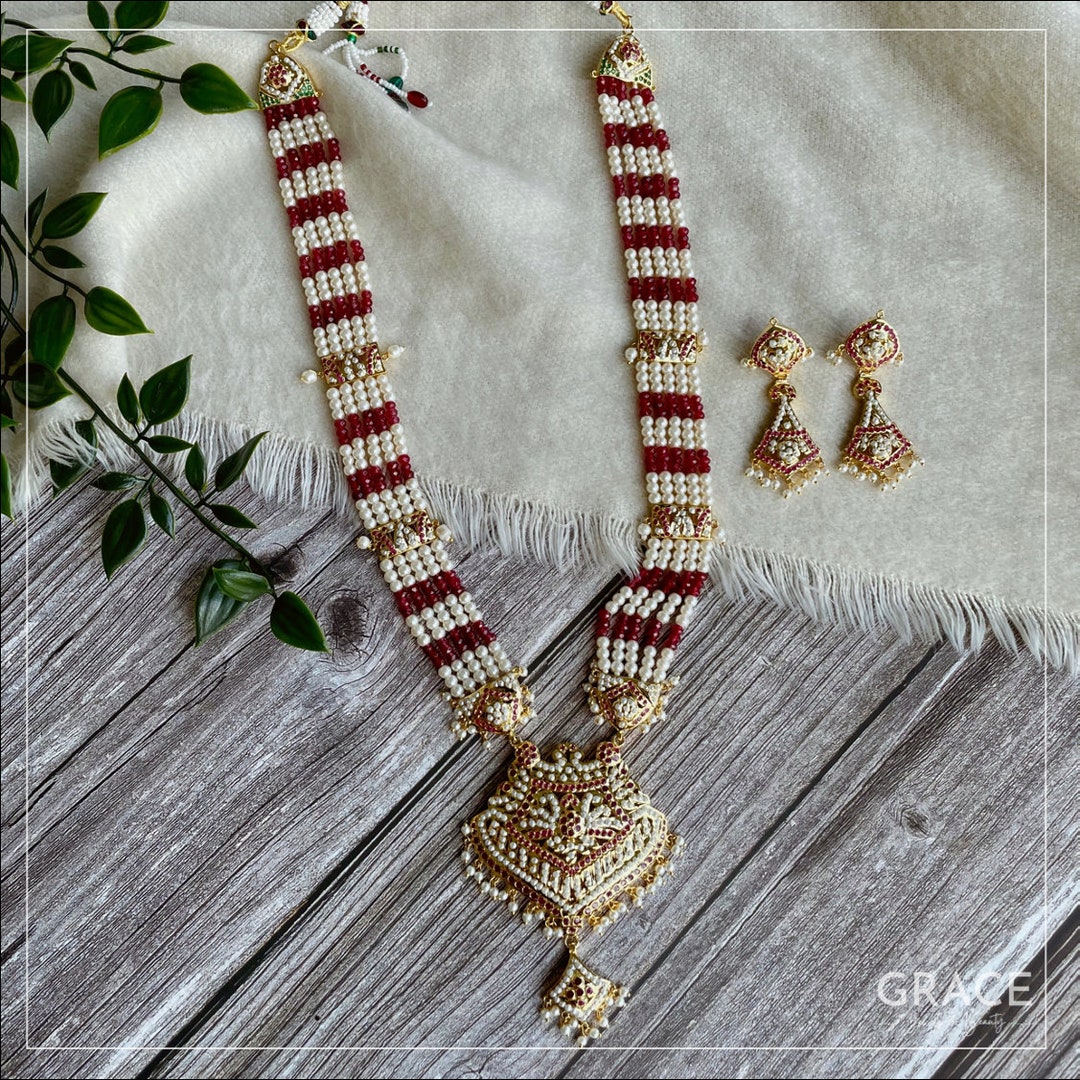 Maroon Gold Base Rani Haar Necklace Set Indian Pakistani - Etsy