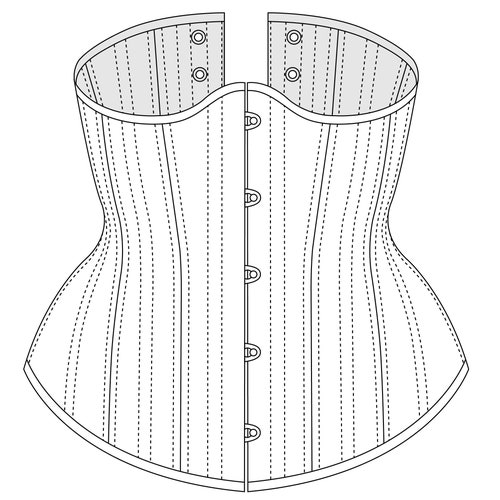1890's Curvy Victorian Mid-bust Corset Pattern PDF - Etsy
