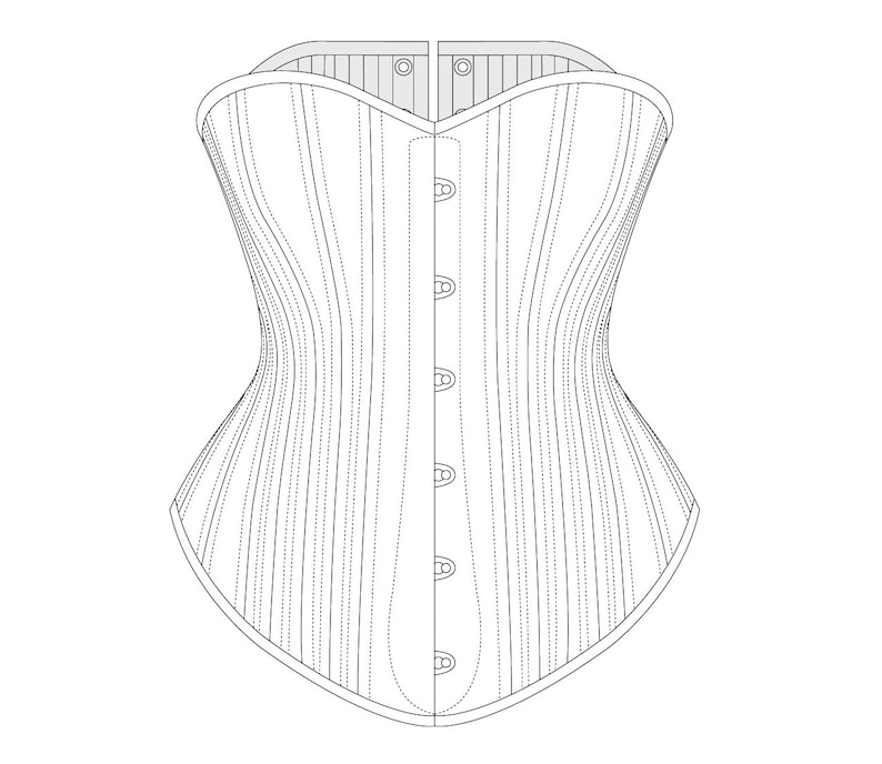 1890's Curvy Victorian Mid-bust Corset Pattern PDF - Etsy