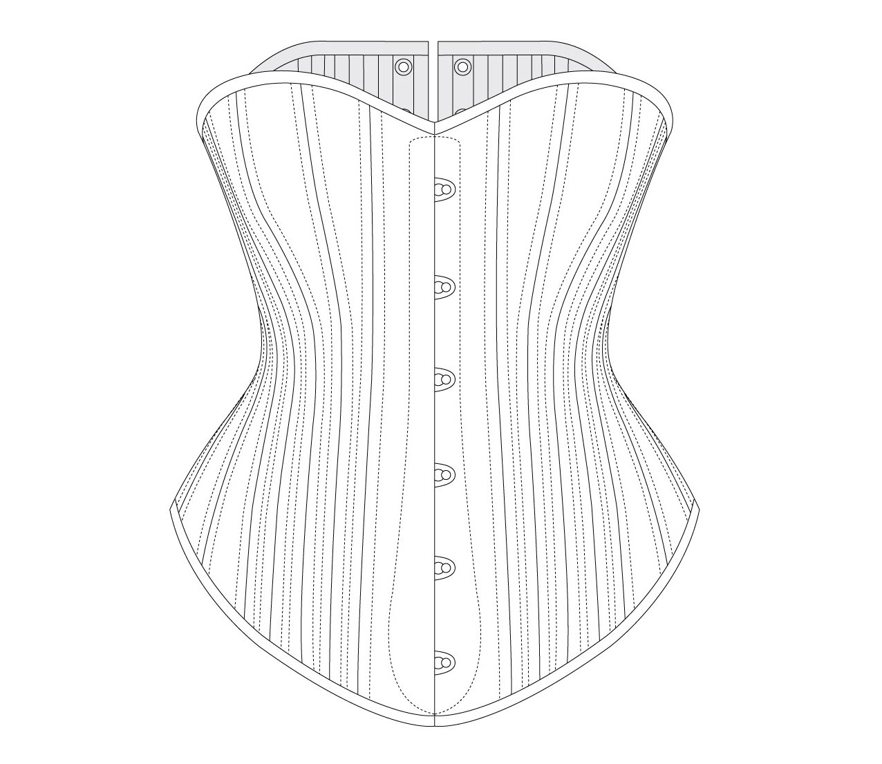 1890's Curvy Victorian Mid-bust Corset Pattern PDF | Etsy