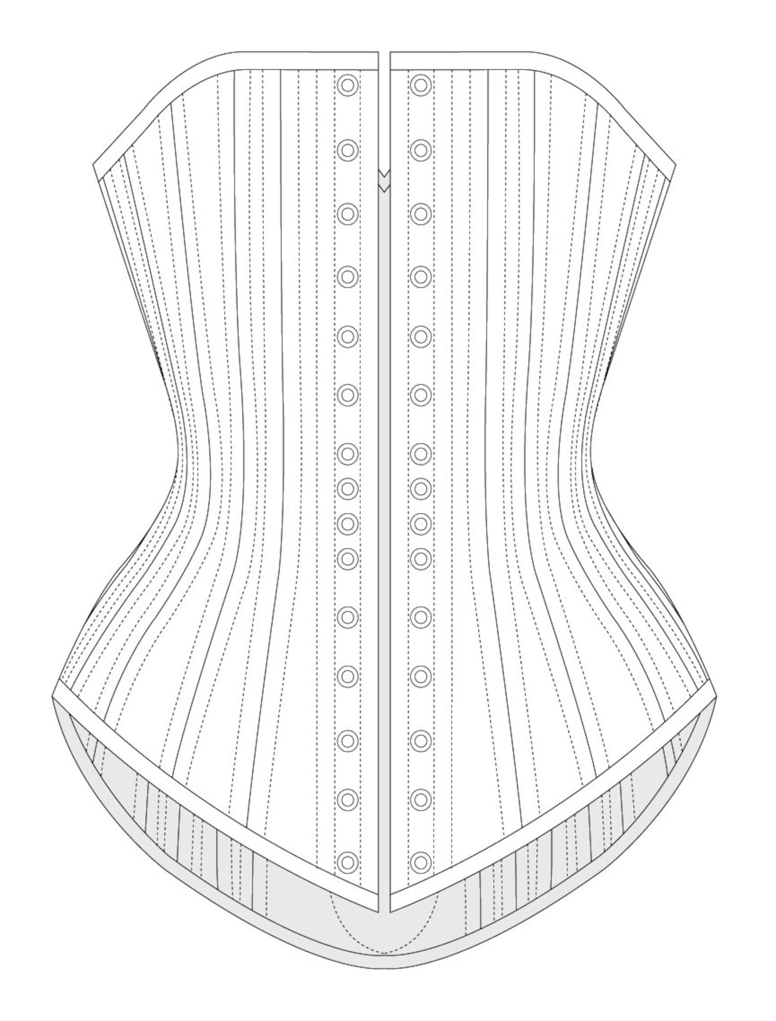 1890's Curvy Victorian Mid-bust Corset Pattern PDF | Etsy