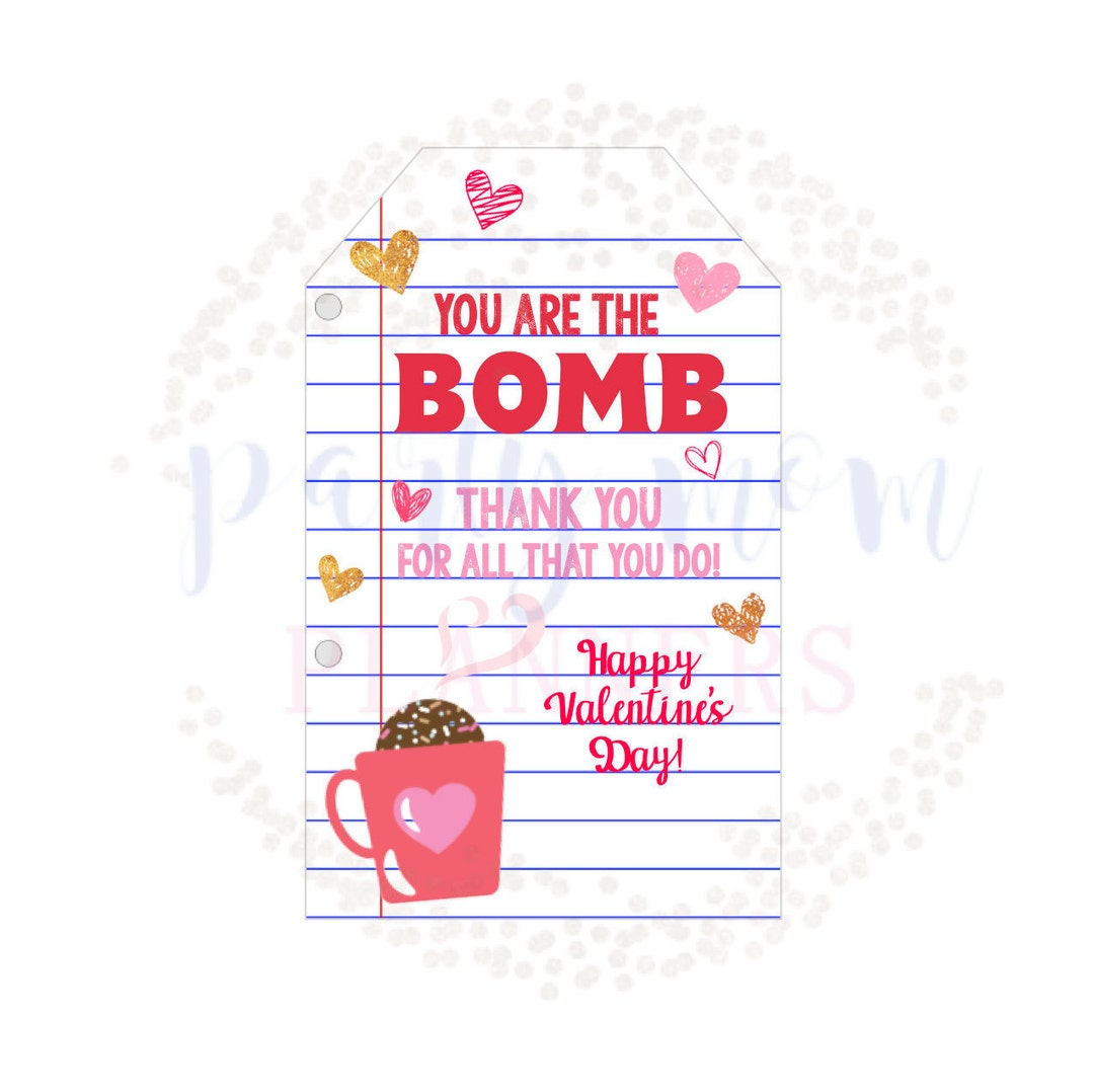 You're the Bomb Valentine's Gift Tag Printable - Etsy