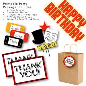 Broadway Themed Birthday Custom Digital Invite Theater - Etsy