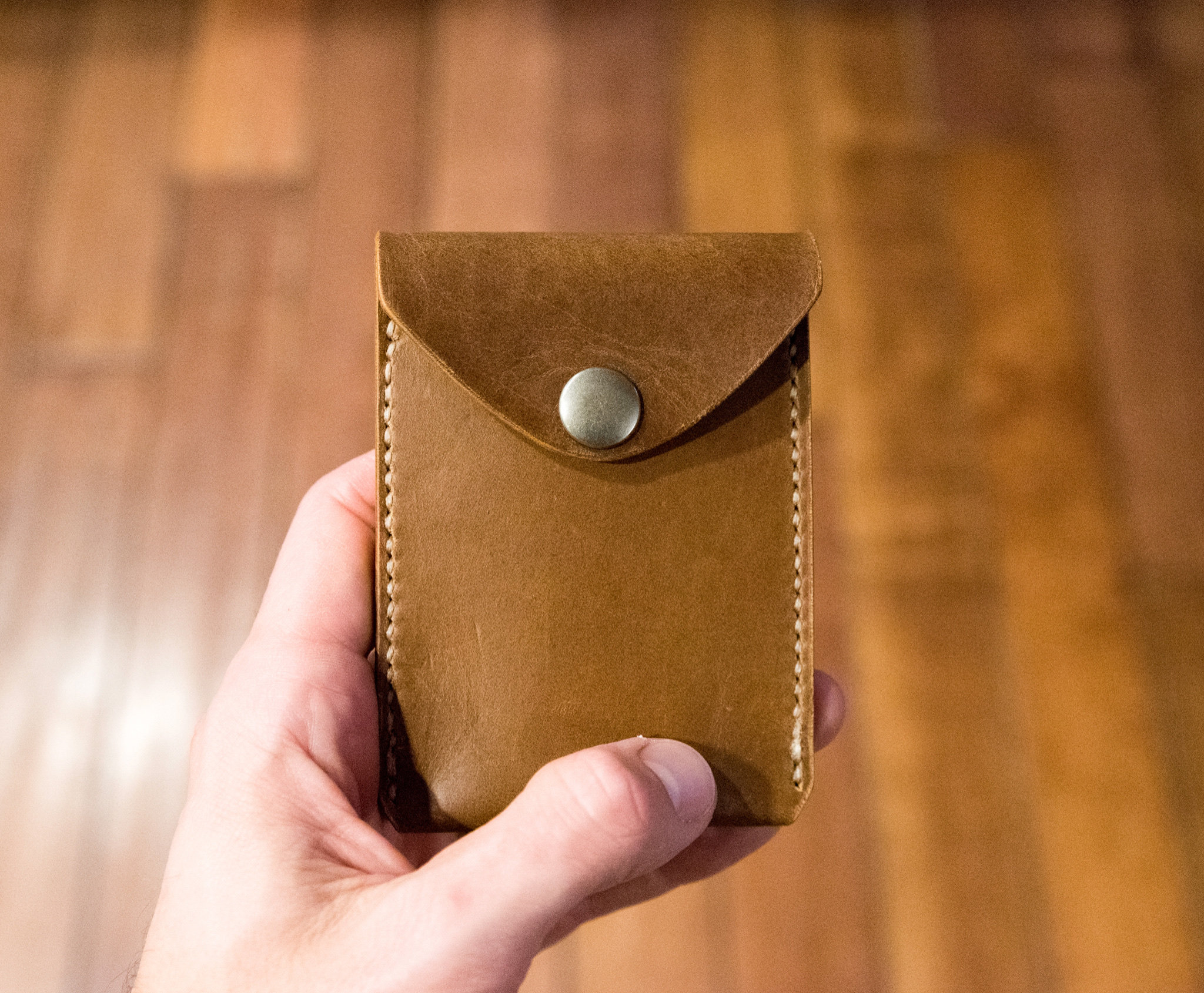 Handmade Natural Latexcel Leather Snap Wallet with Card Holder | Etsy