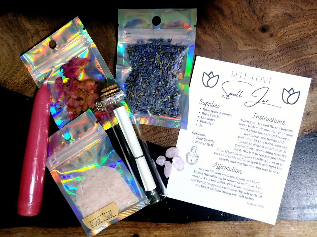 Positive Affirmations Self Love Spell Jar Kit, New Year Intentions ...