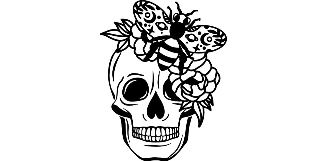 Skull and Bee Digital File - Etsy