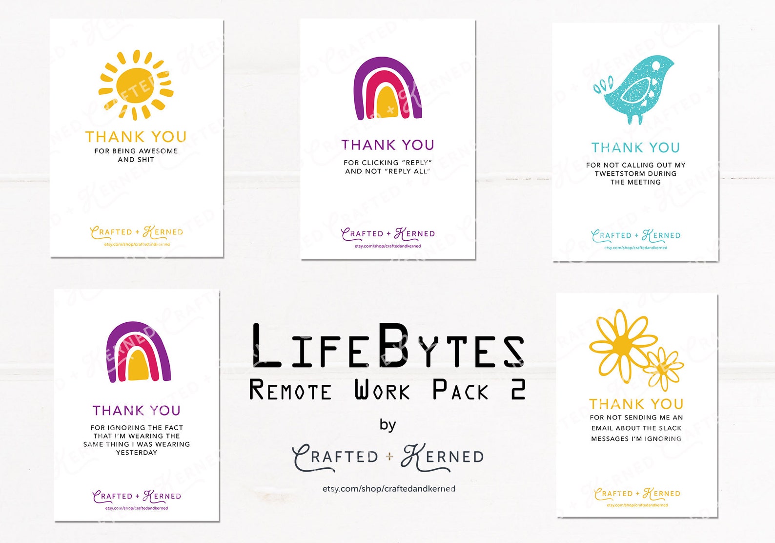 LIFEBYTES Messenger Cards Remote Work Pack 2 Graphics to Send in Slack ...