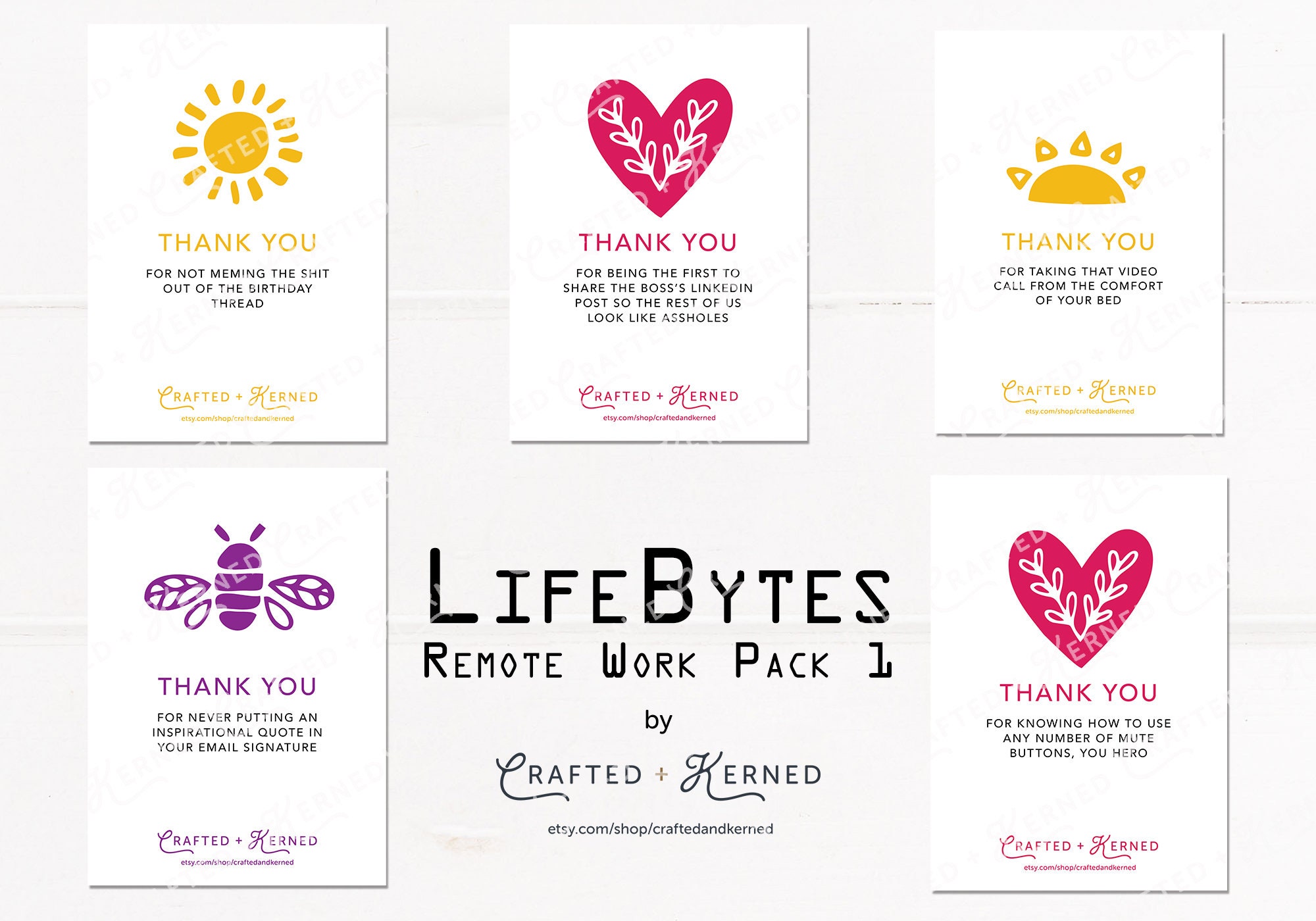 LIFEBYTES Messenger Cards Remote Work Pack 1 Graphics to - Etsy