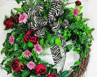 Zebra Wreath - Etsy