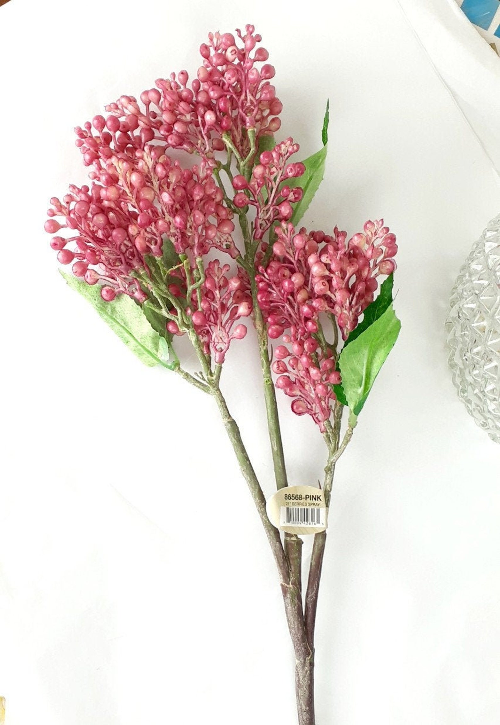 Pink Berry Spray Artificial berry stem Wreath fillers. | Etsy