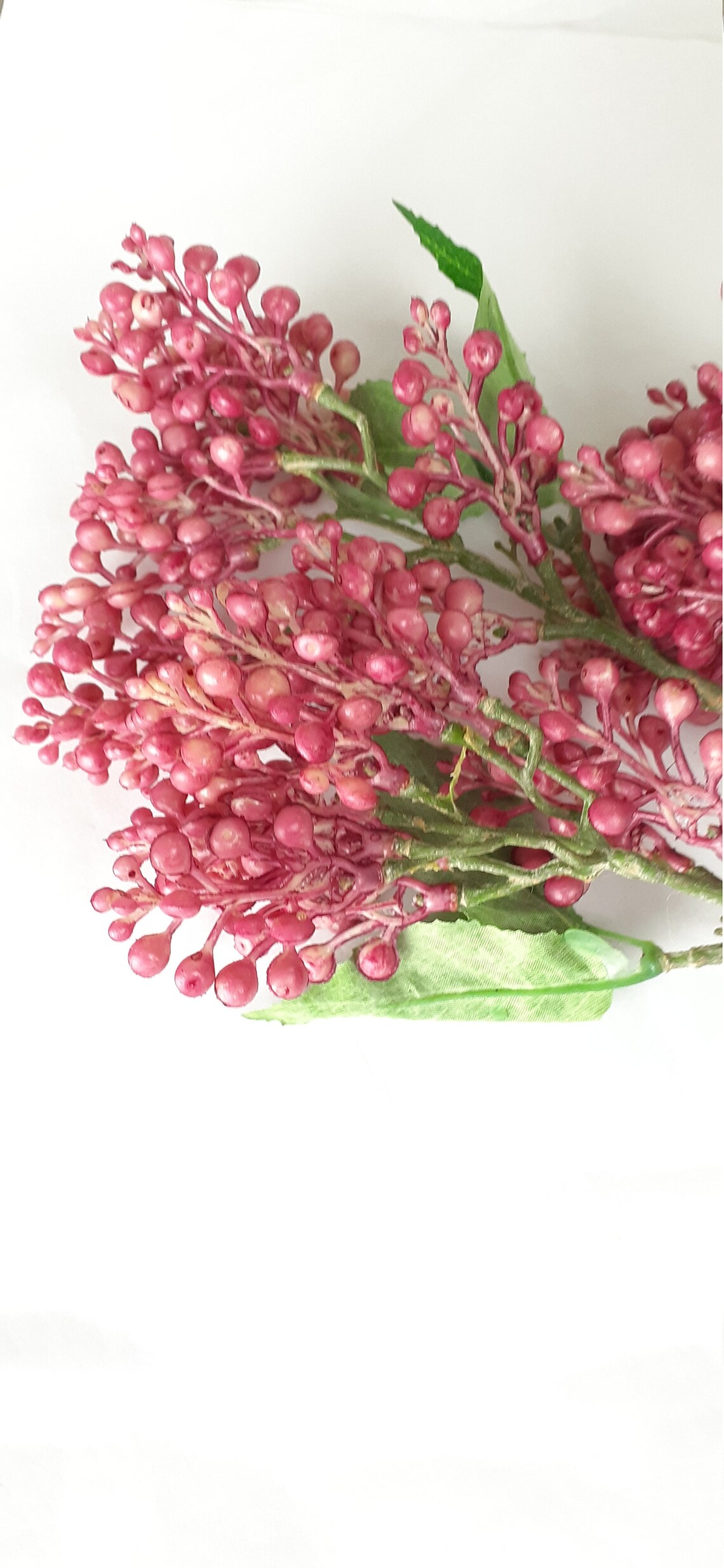 Pink Berry Spray Artificial berry stem Wreath fillers. | Etsy